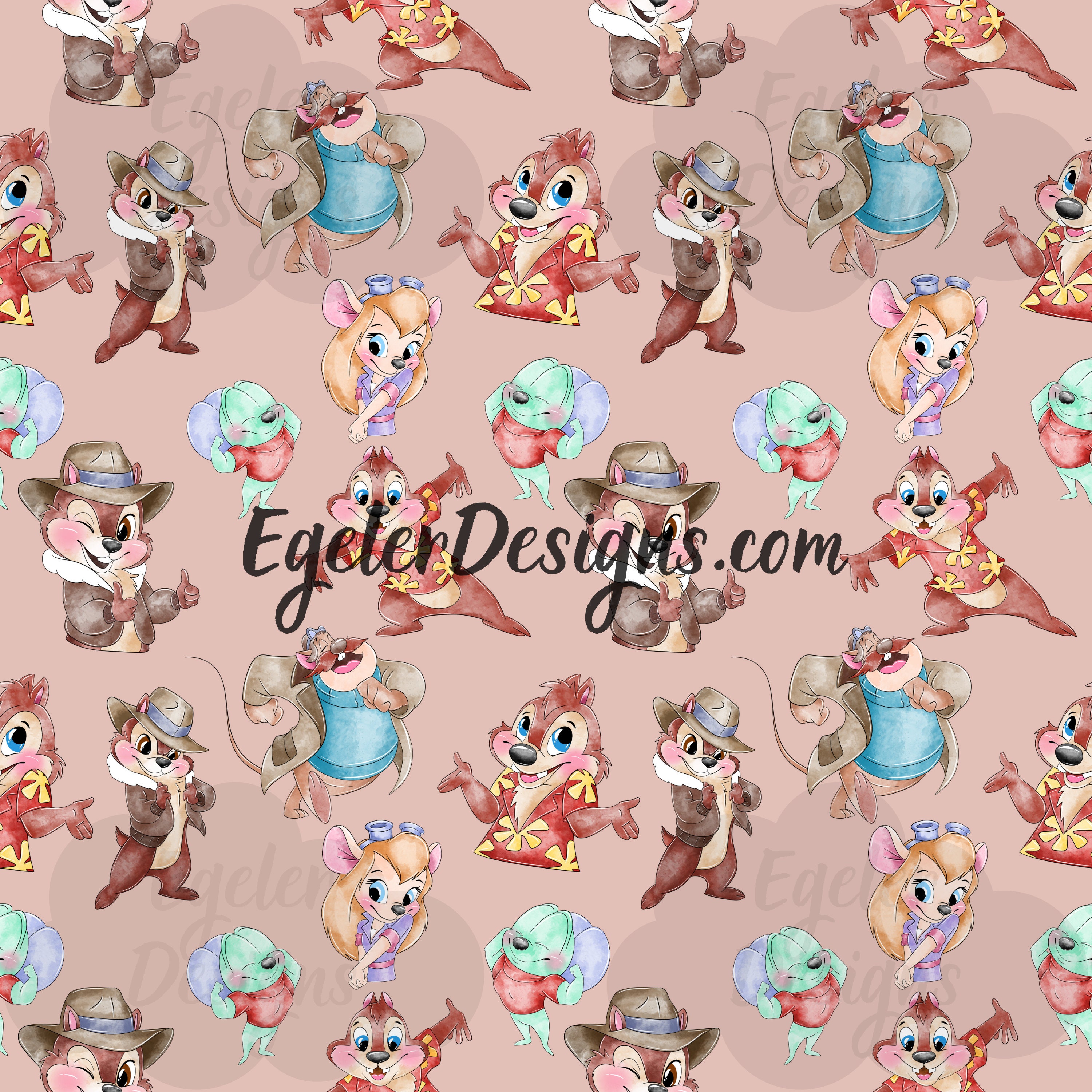 Chip And Dale Pattern Chip, Dale Snowball Fight Disney Characters