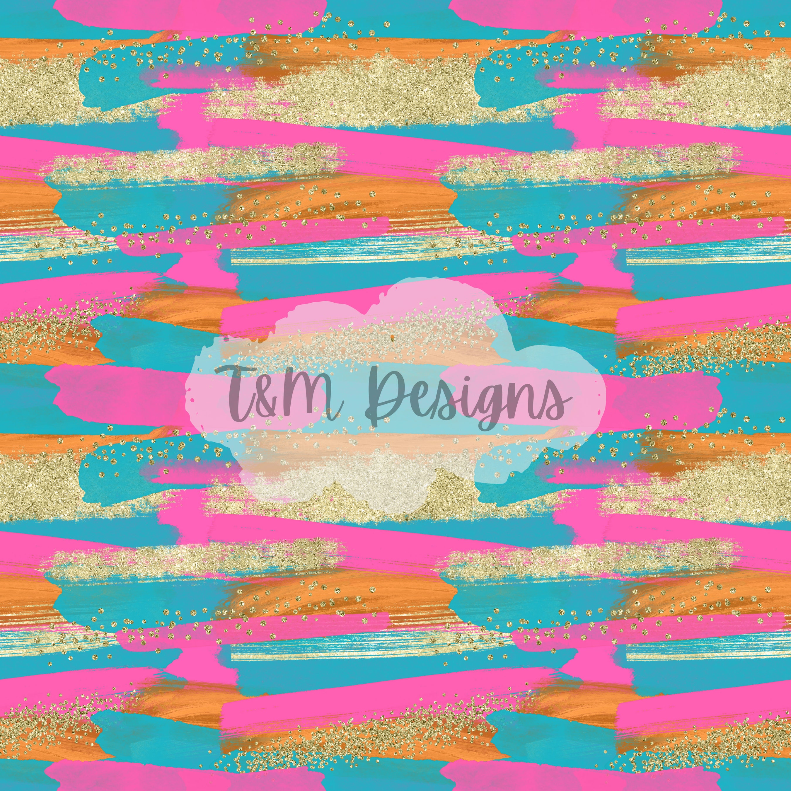 Pink and Gold Brushstroke Seamless Pattern, Brushstroke Pattern ...