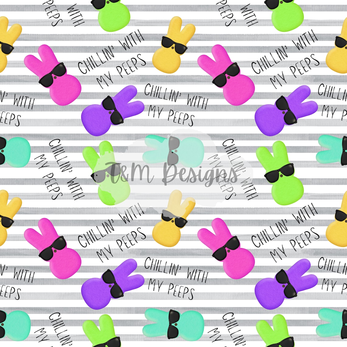 Chillin With My Peeps Seamless Pattern Digital Pattern Paper - Etsy
