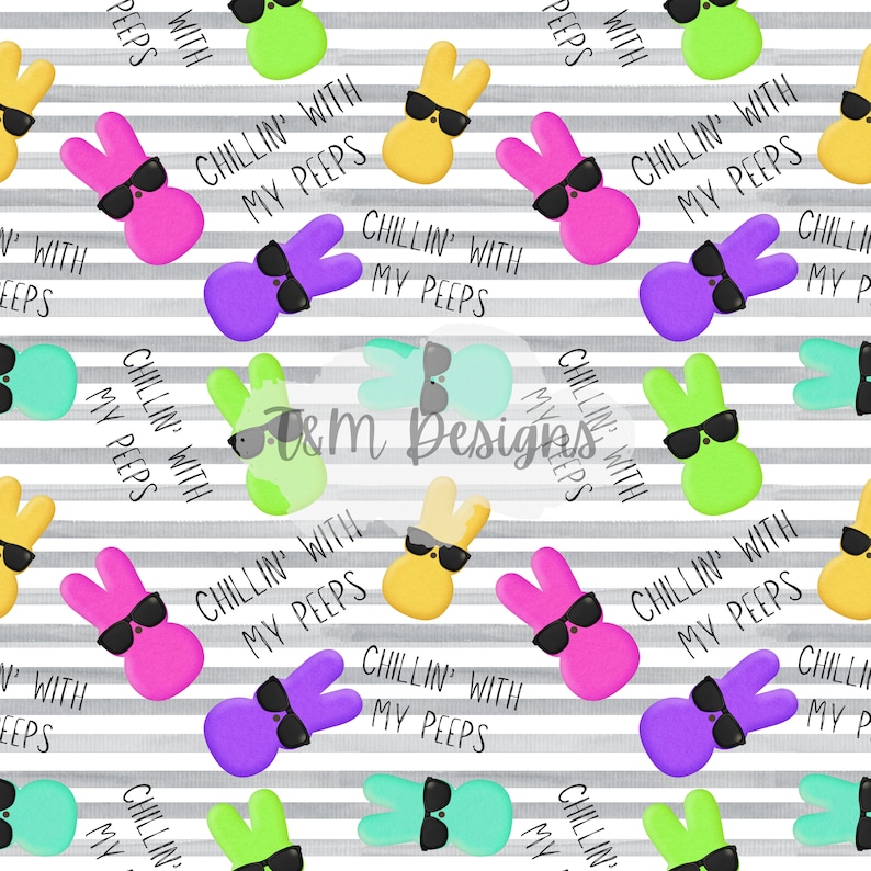 Chillin With My Peeps Seamless Pattern Digital Pattern Paper - Etsy