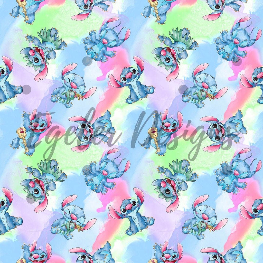 Stitch Seamless Pattern, Magic Kingdom, Pattern Paper, Wall Art ...