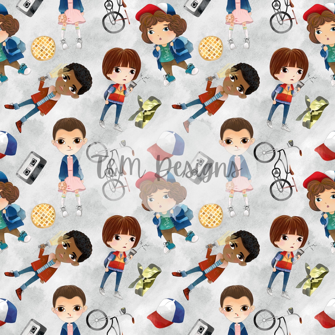 Stranger things inspired seamless pattern strange things | Etsy