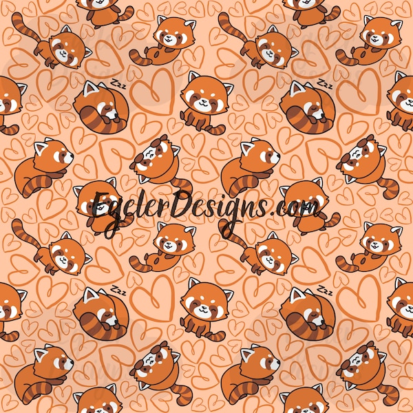Red Panda Pattern - Etsy