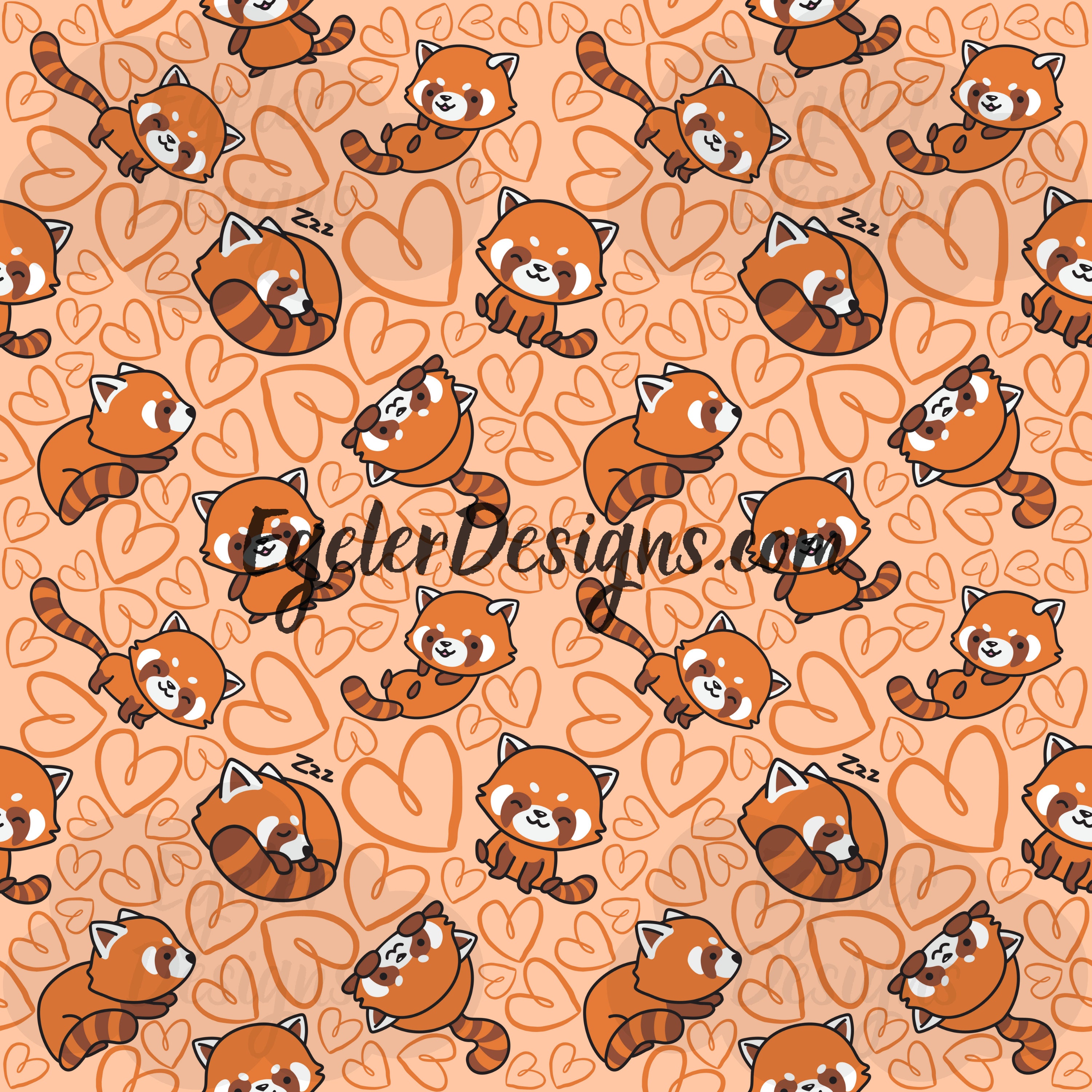 Seamless Pattern Red Panda Clipart Red Panda Pattern - Etsy