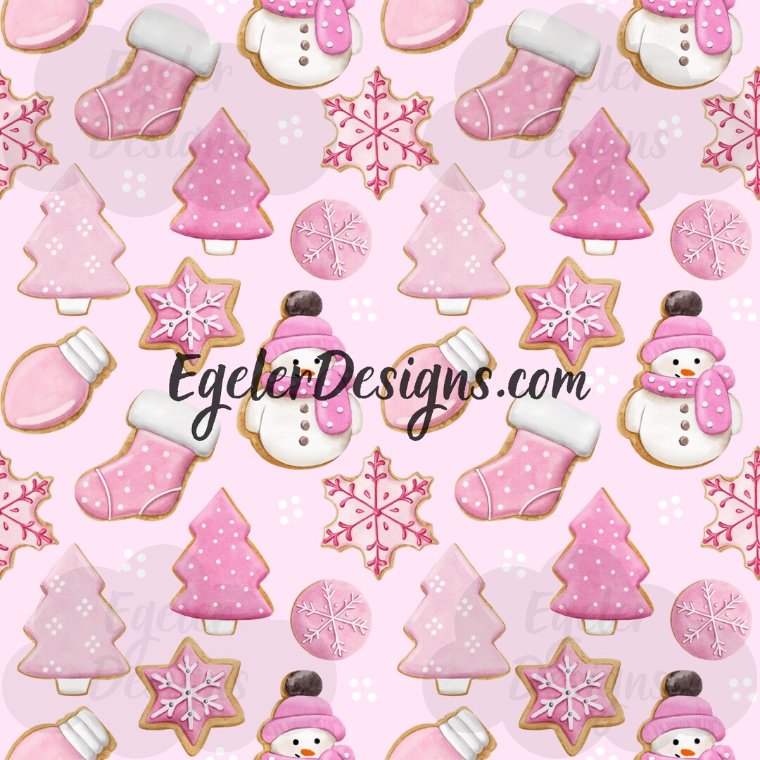 Seamless Pattern Pastel Cookie Pattern Christmas Cookie - Etsy