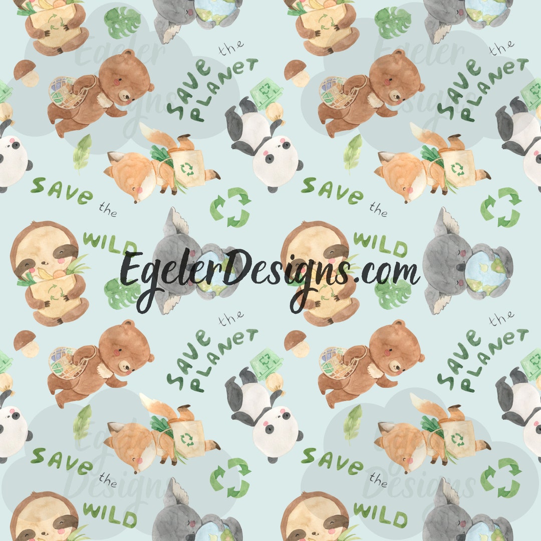 Save the Earth Pattern, Earth Day Pattern, Seamless, Digital Download ...
