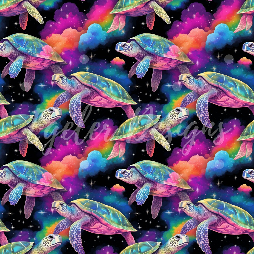 Watercolor Sea Turtle Digital Seamless Pattern for Fabrics and ...