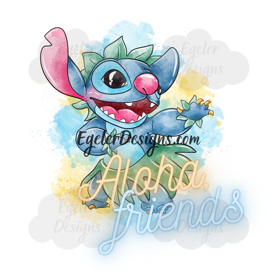 Aloha Friends Sublimation Stitch Clipart Blue Alien | Etsy