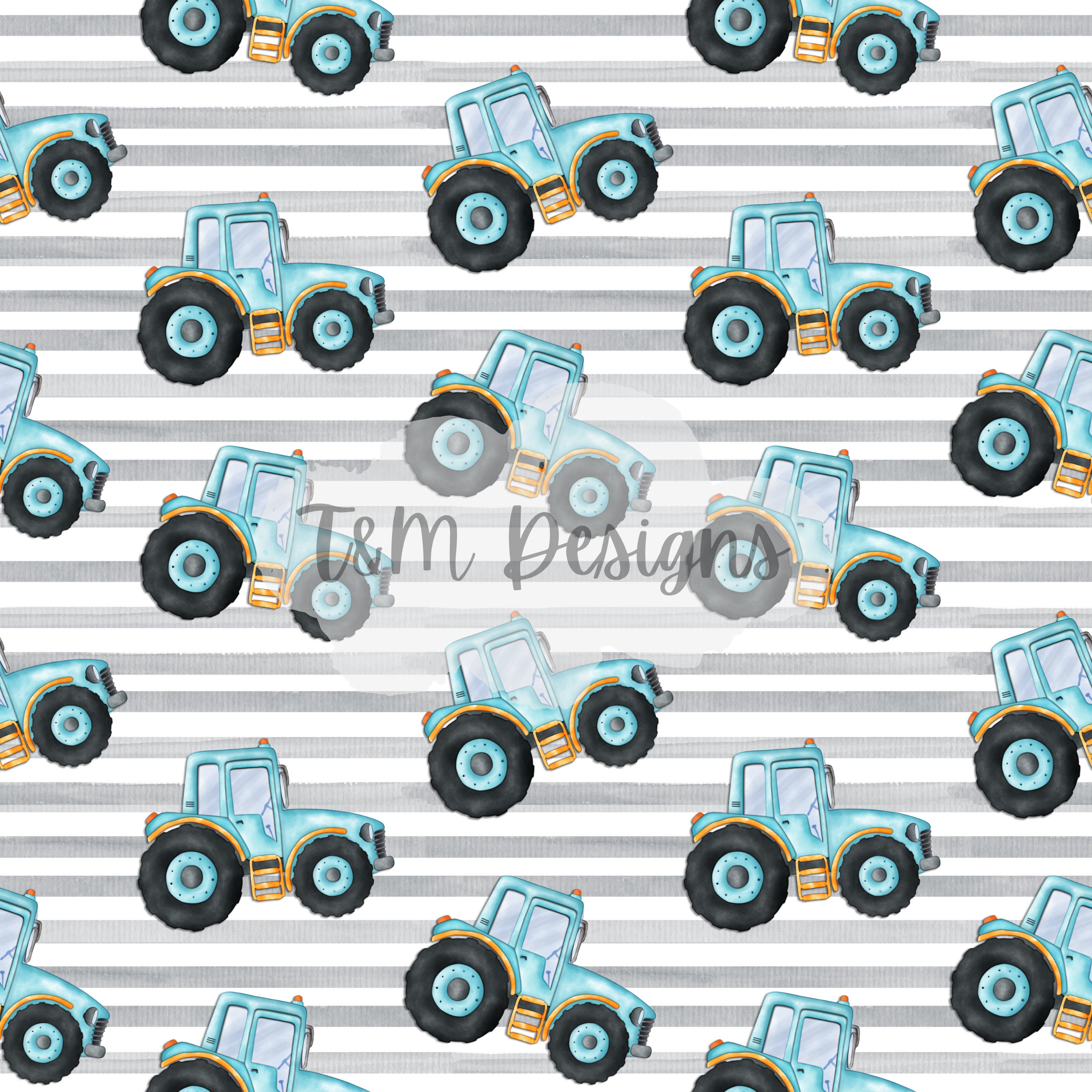 Seamless Pattern Watercolor Tractor Pattern Watercolor Farm | Etsy