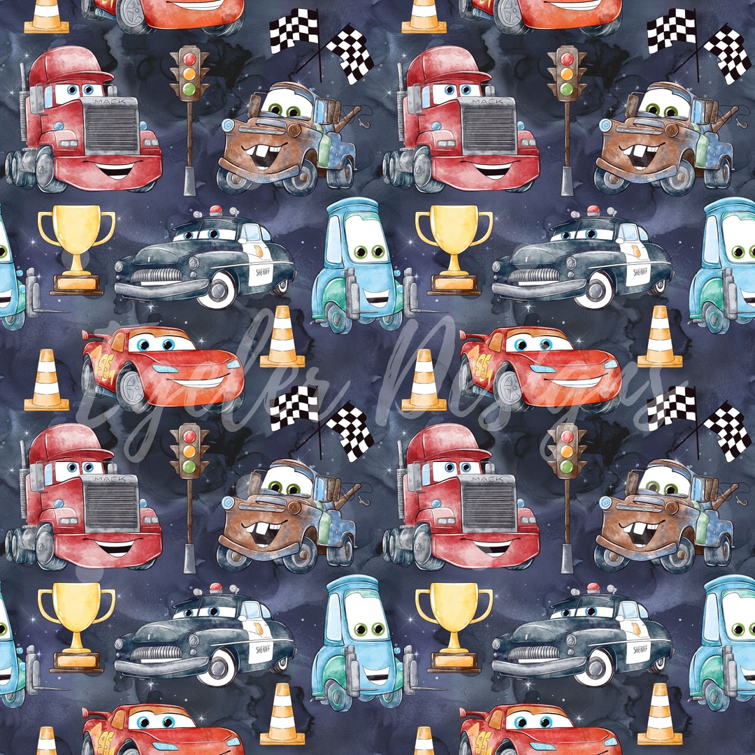 Cars Seamless Pattern, Mcqueen Seamless File, Digital Download, Cars ...