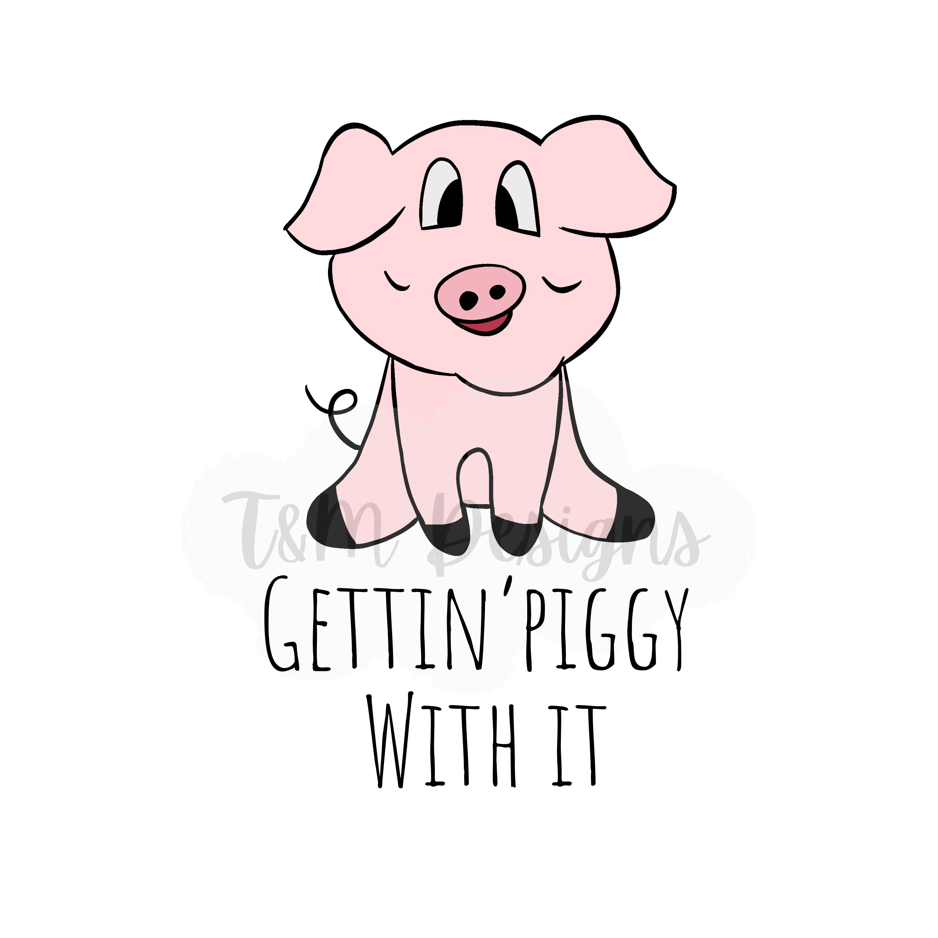 Clipart PNG Pigs Handmade Pig Clipart Sublimation | Etsy