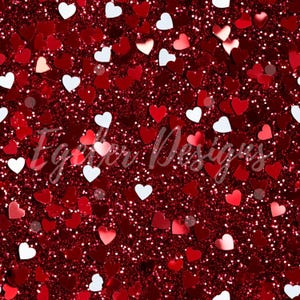 Red Heart Glitter Seamless, Glitter Valentine, Seamless, Digital ...