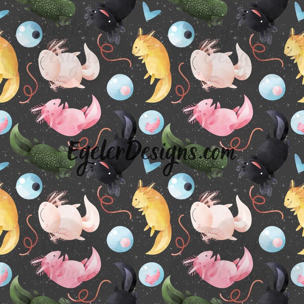 Axolotl Print Fabric - Etsy