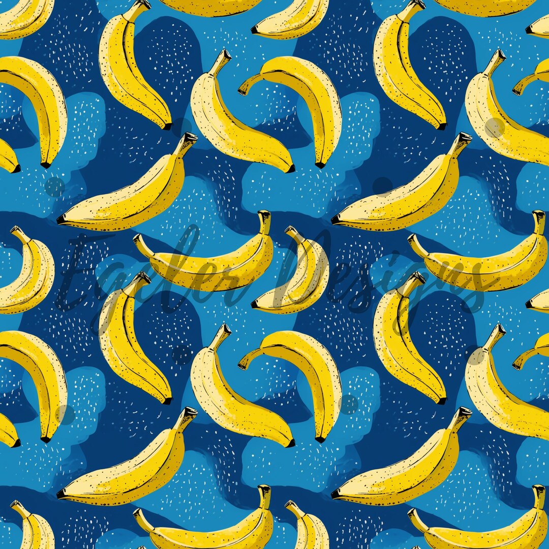 Seamless Banana Pattern, Go Bananas Pattern, Digital Pattern Paper ...