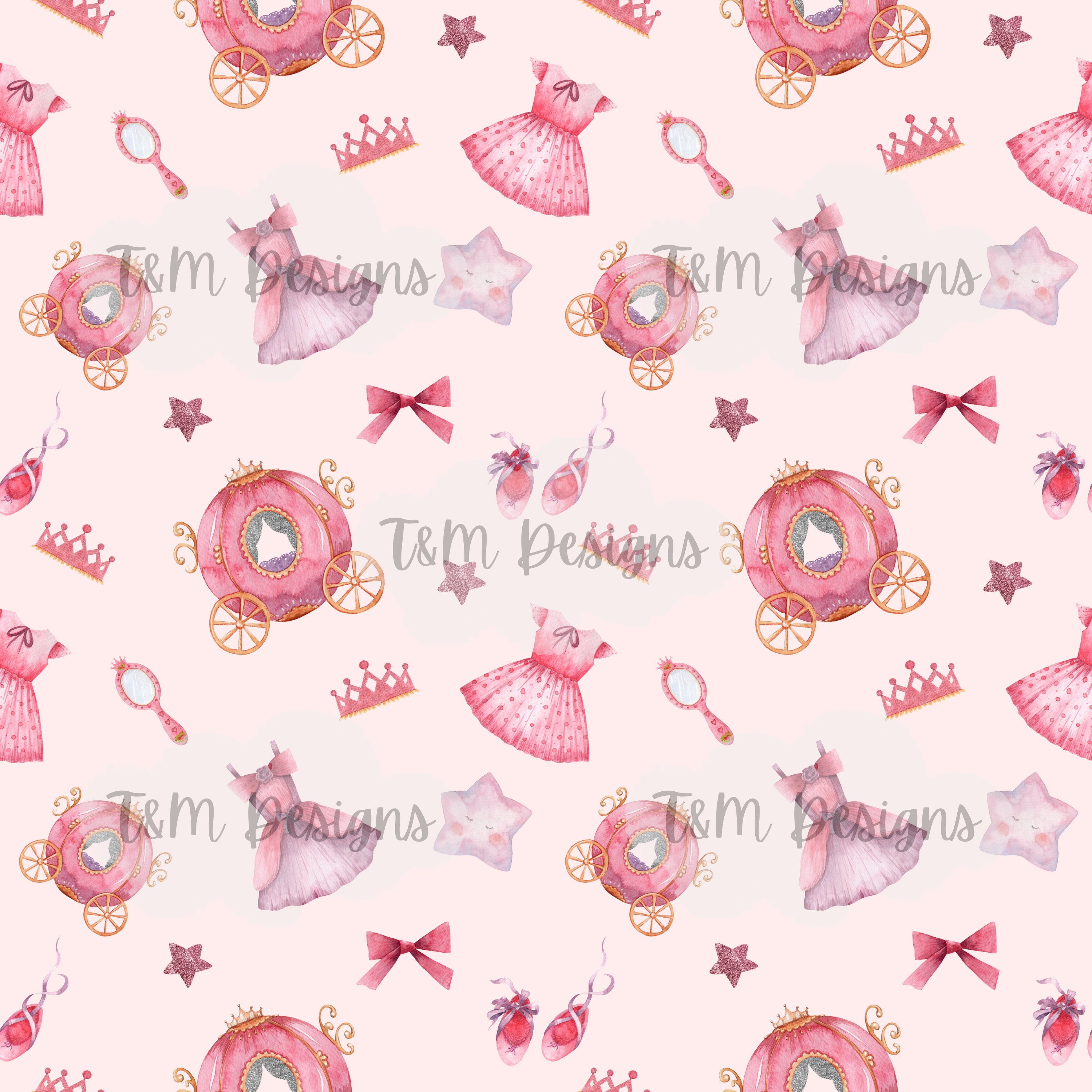 Seamless princess pattern girly princess patter seamless | Etsy