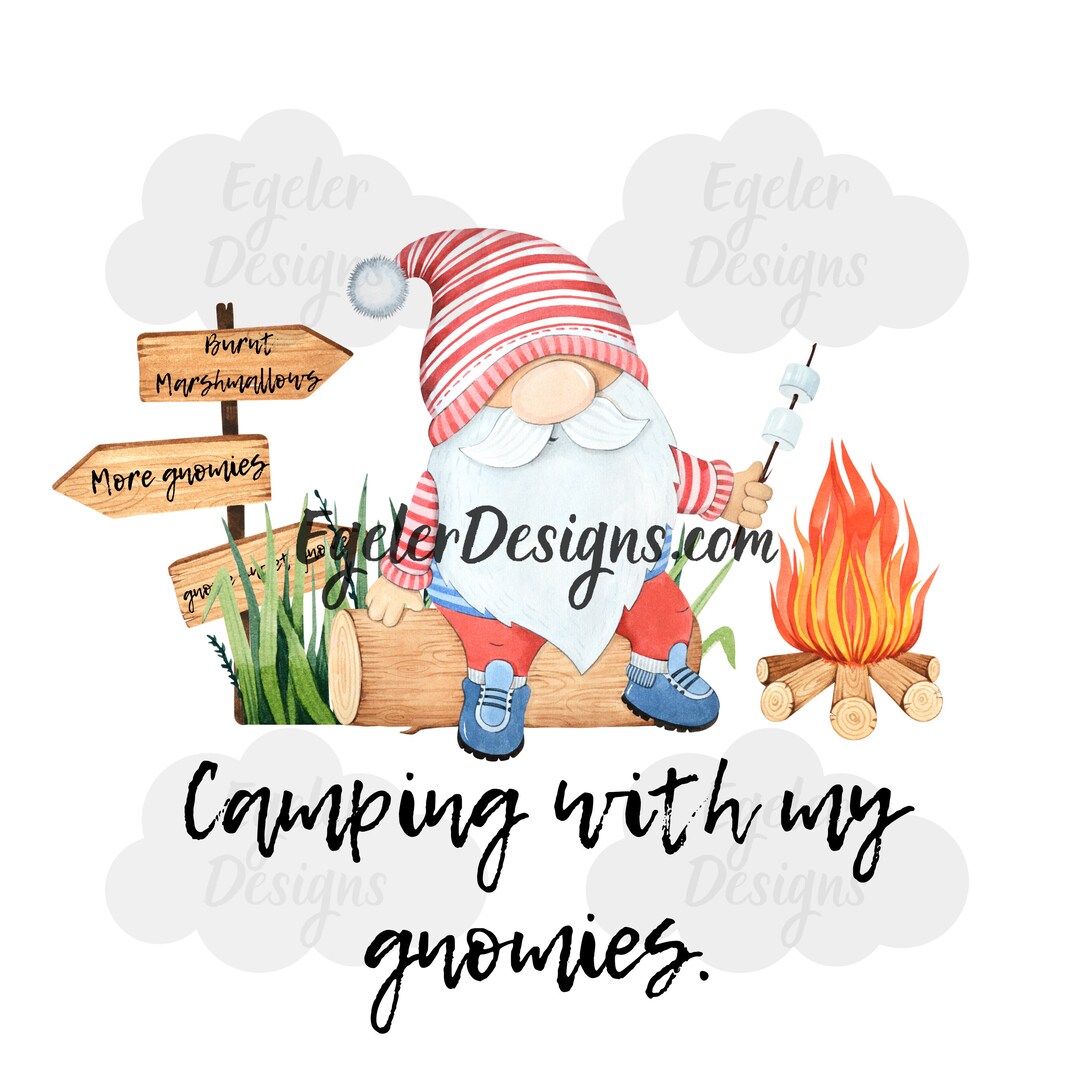 Gnome Clipart, Gnome Sublimation, Camping Gnome Sticker, Magnets ...