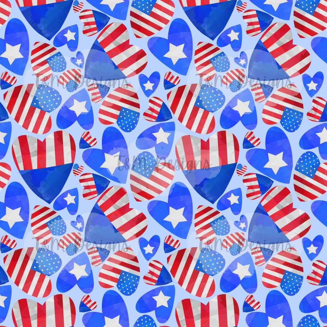 Independence Seamless Pattern, Fourth of July Pattern, Digital Download ...
