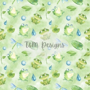 Frog Seamless Pattern, Frog Seamless Digital Paper, Frog Scrapbook ...