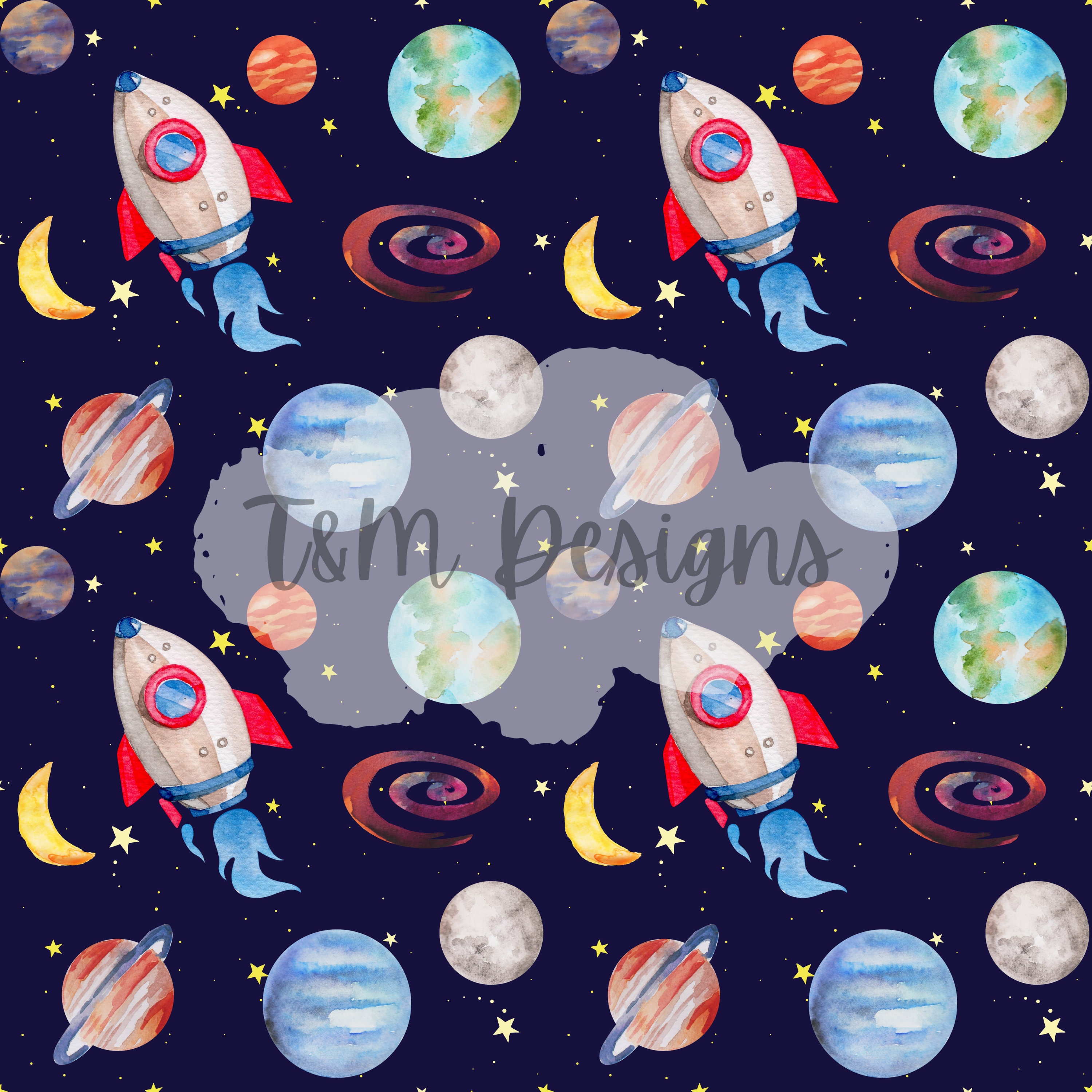Outer Space Seamless Pattern, Space Pattern, Planets Seamless, Planets ...