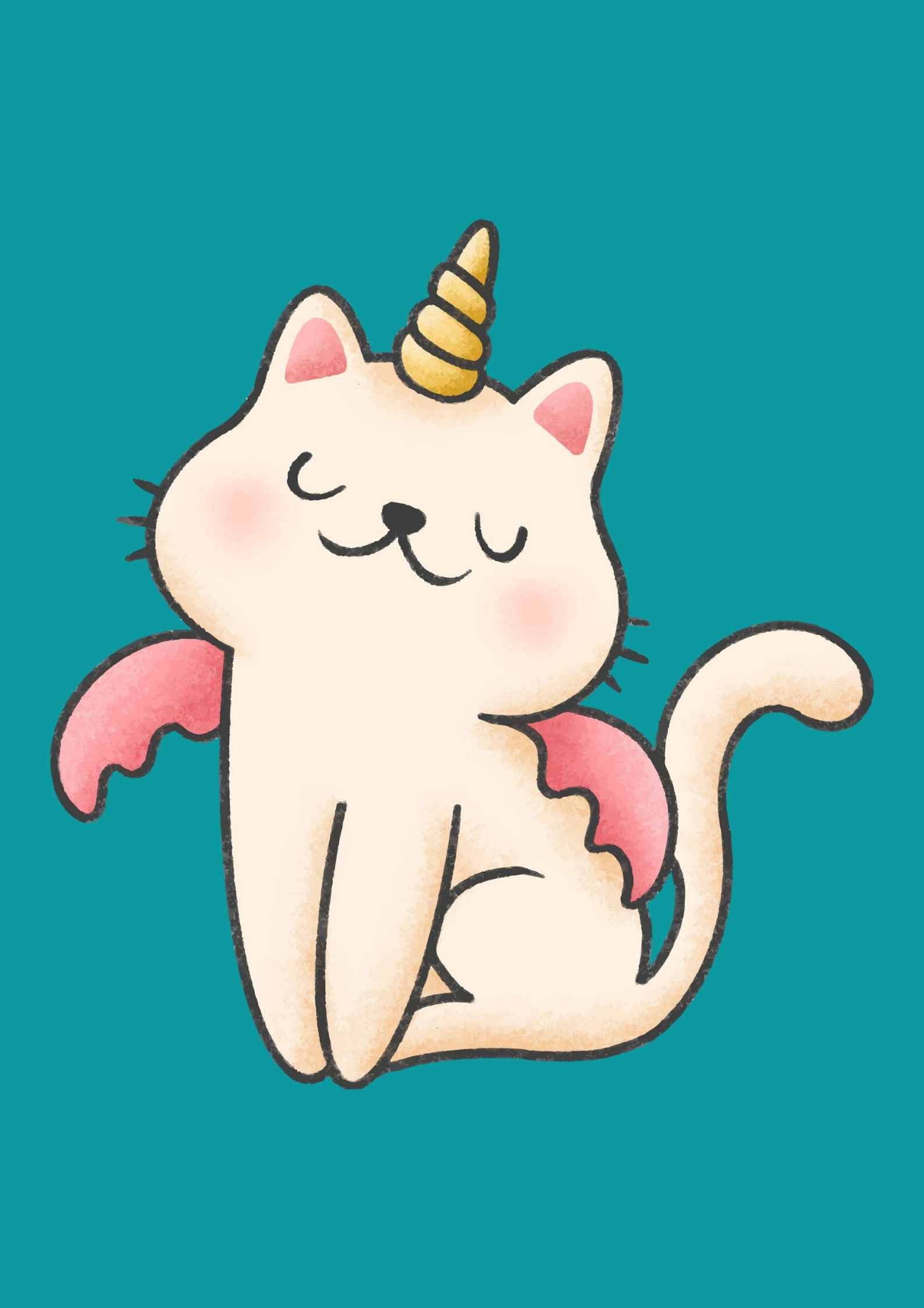 Cute Unicat nursery room digital download cat | Etsy