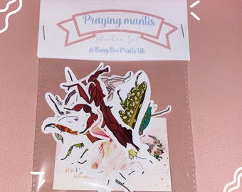 Praying Mantis Girl Dinner Sticker Bug Insect Vinyl Decal - Etsy