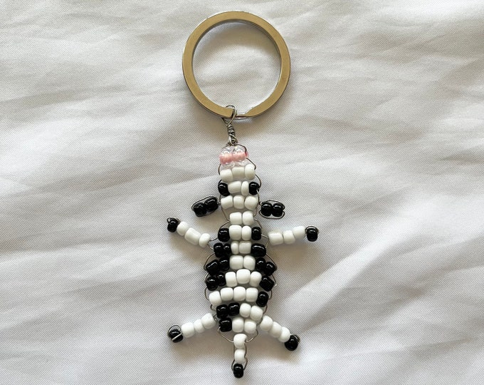 Cow Beaded Keychain - Etsy