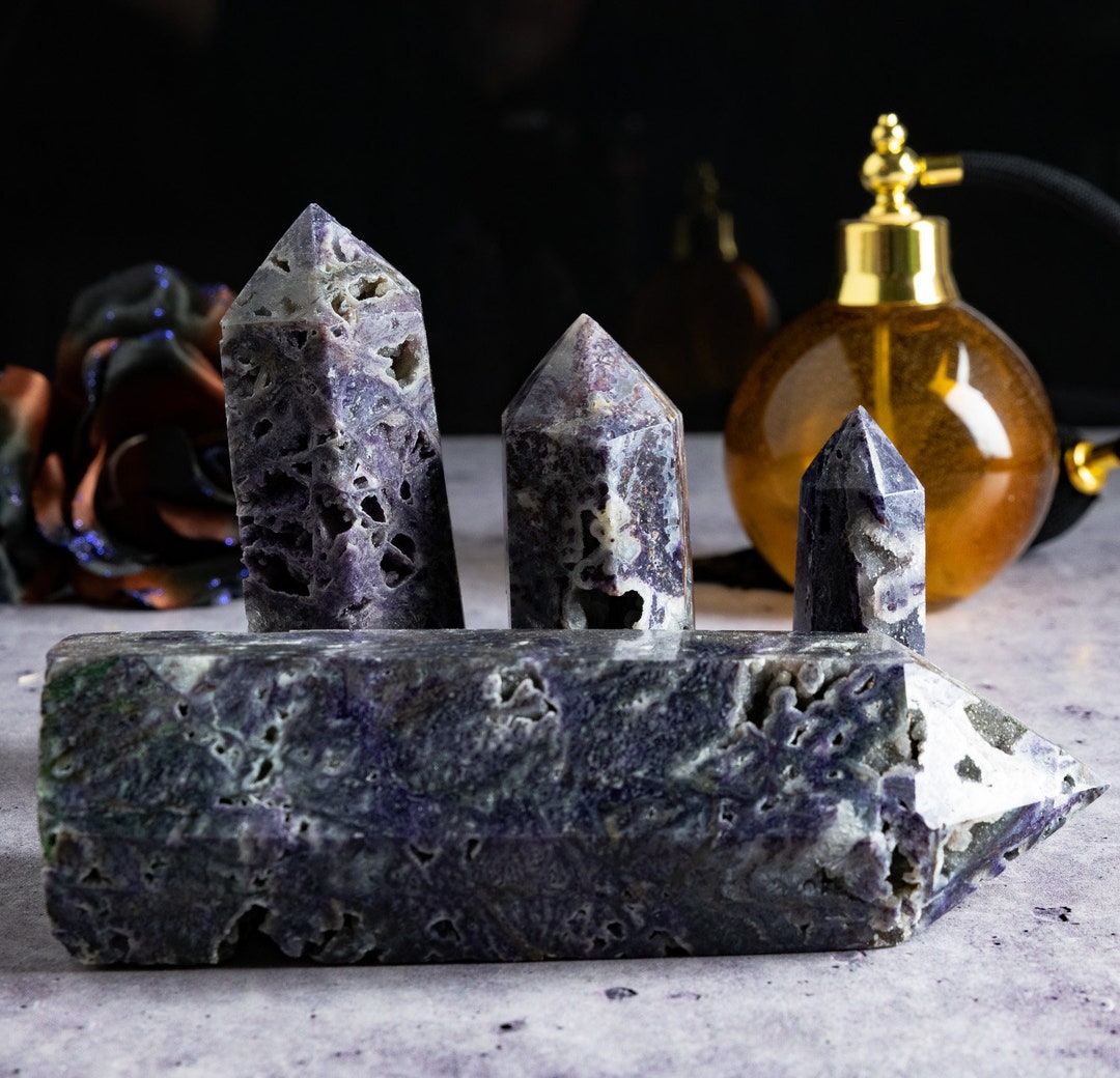 Purple Sphalerite Tower, Metaphysical Crystal, Reiki, Meditation ...