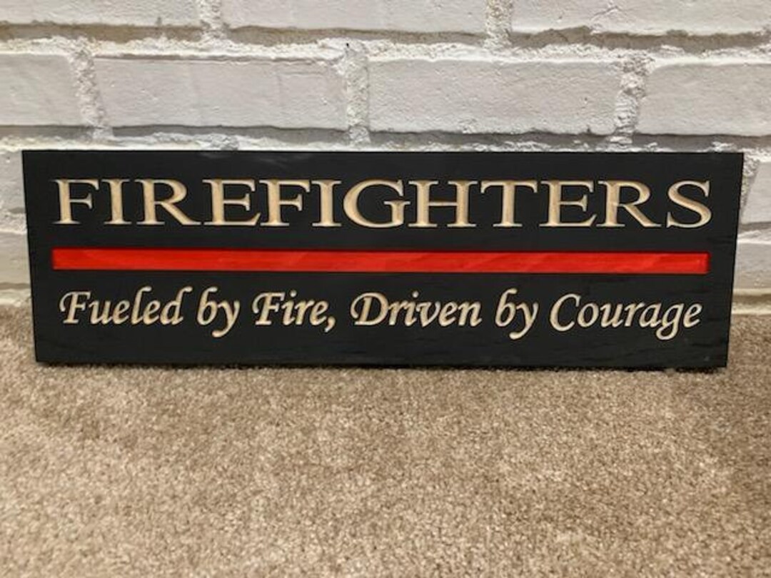Carved Signs; Firefighter Signs; Red Line Signs - Etsy