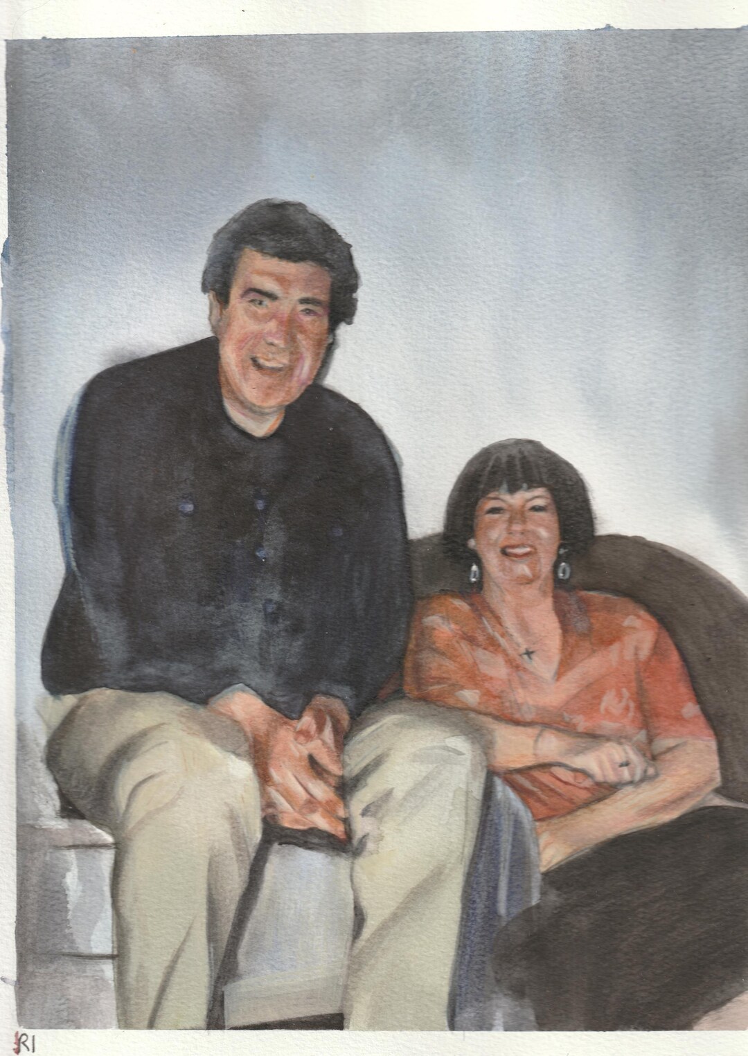 Custom Watercolour Portrait Painting From Photo A4 - A3 Single ...