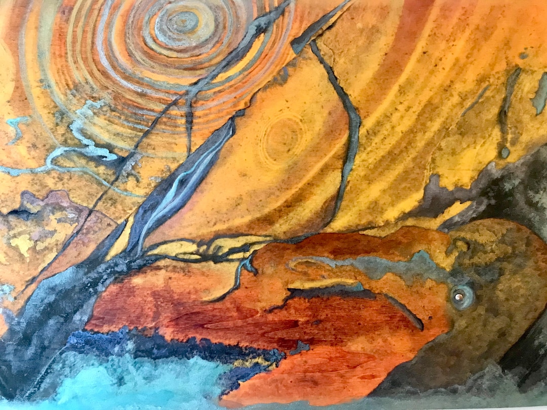 Original Painting Scottish Rockpool Contemporary Fine Art Monourban ...