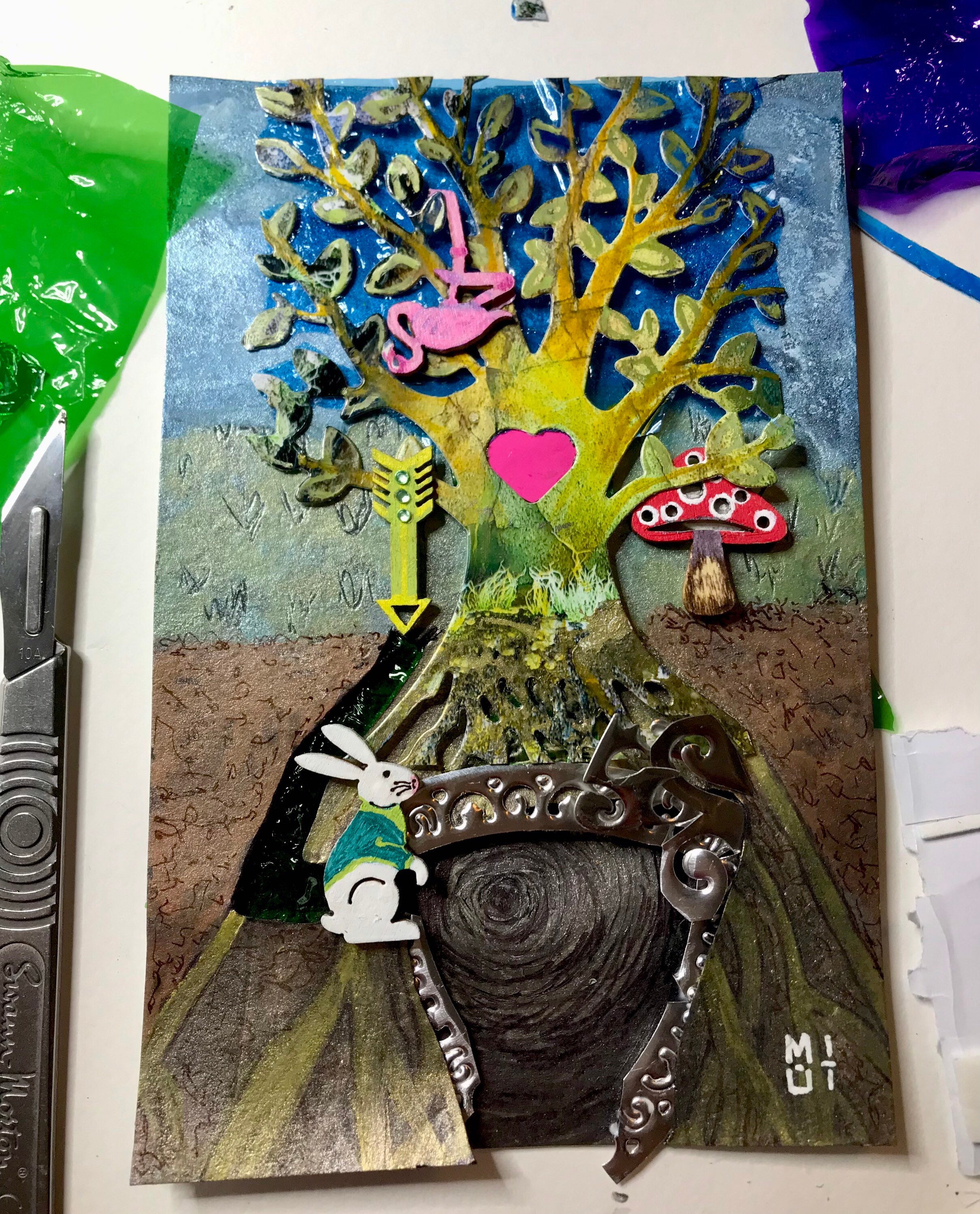 Down the Rabbit Hole Alice in Wonderland Inspired Original Signed Art ...