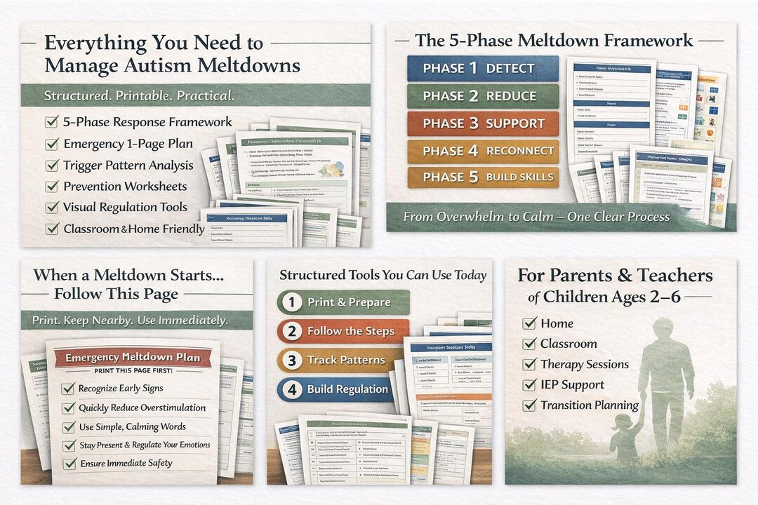 Autism Meltdown Toolkit Printable | Visual Schedules, Calm Down Cards ...