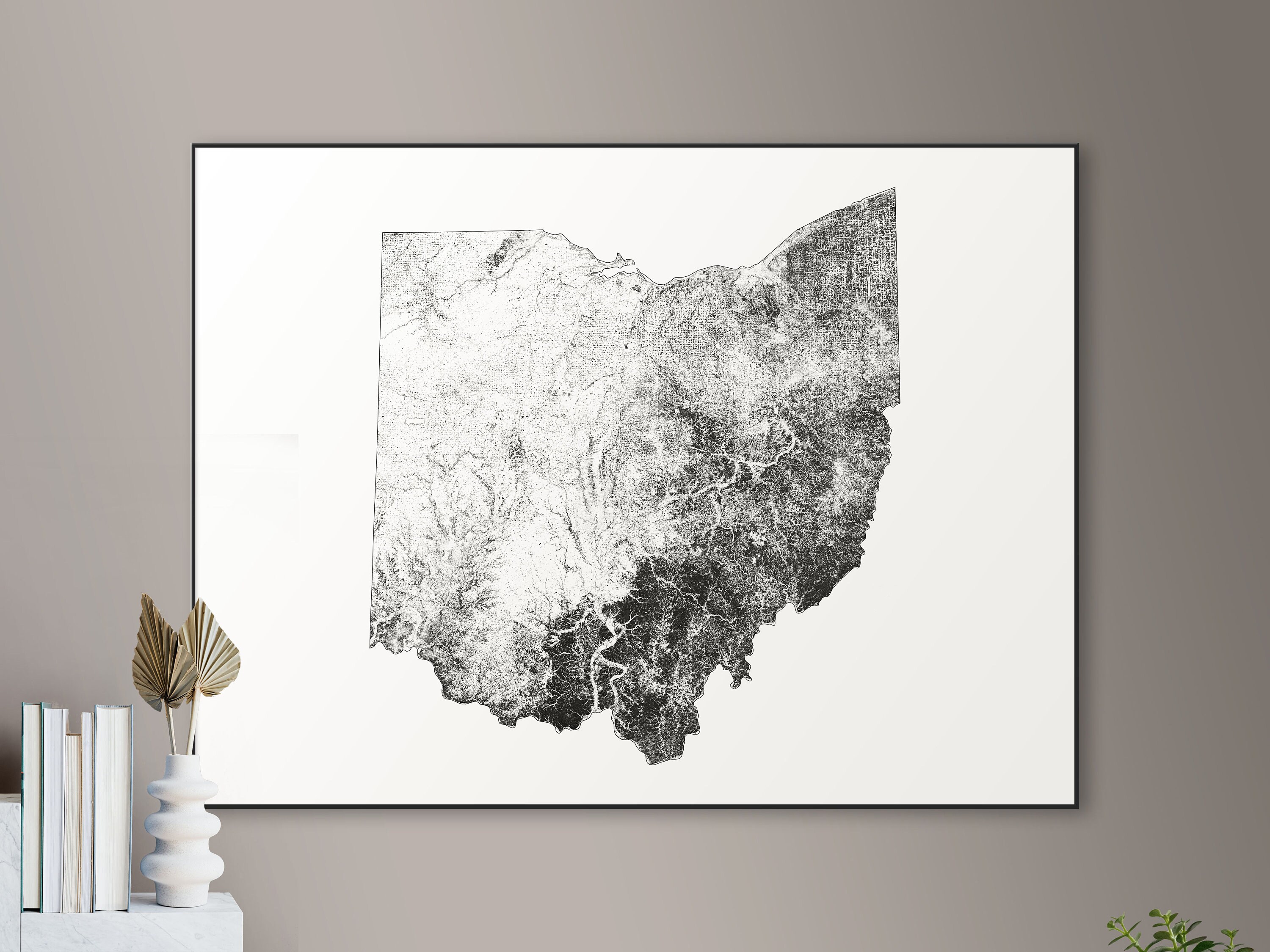 Forests of Ohio Map - Big Poster, Printable Digital Download, Elegant ...