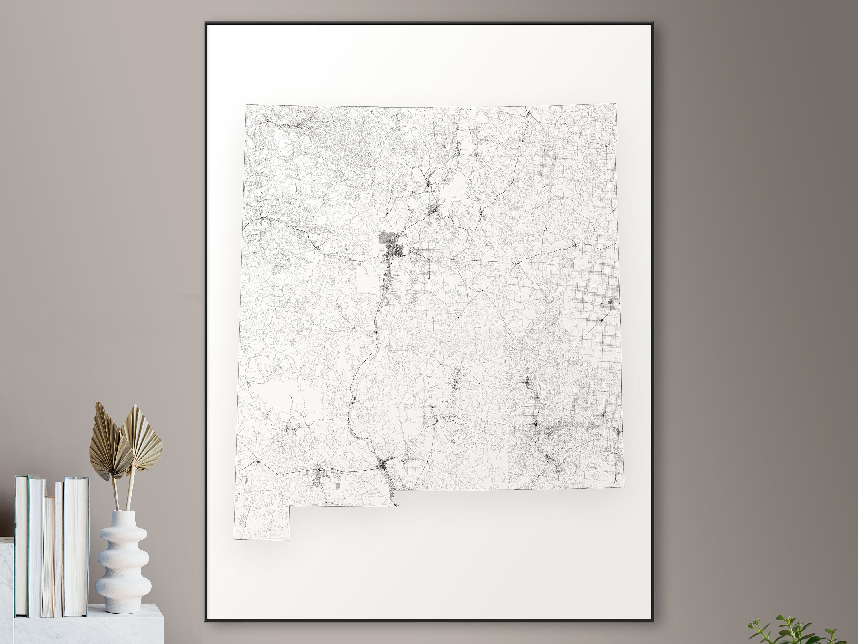 Every Road in New Mexico Map - Big Poster, Printable Digital Download ...