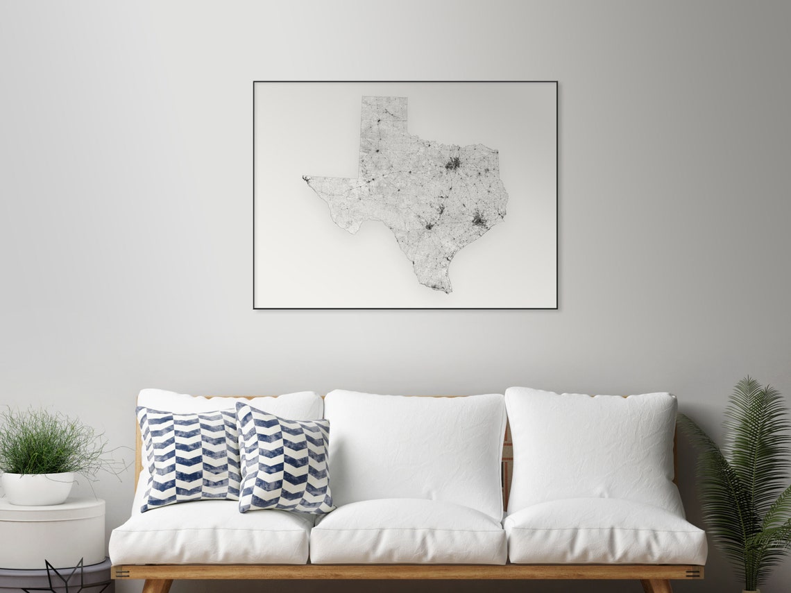 Every Road in Texas Map Big Poster Printable Digital - Etsy