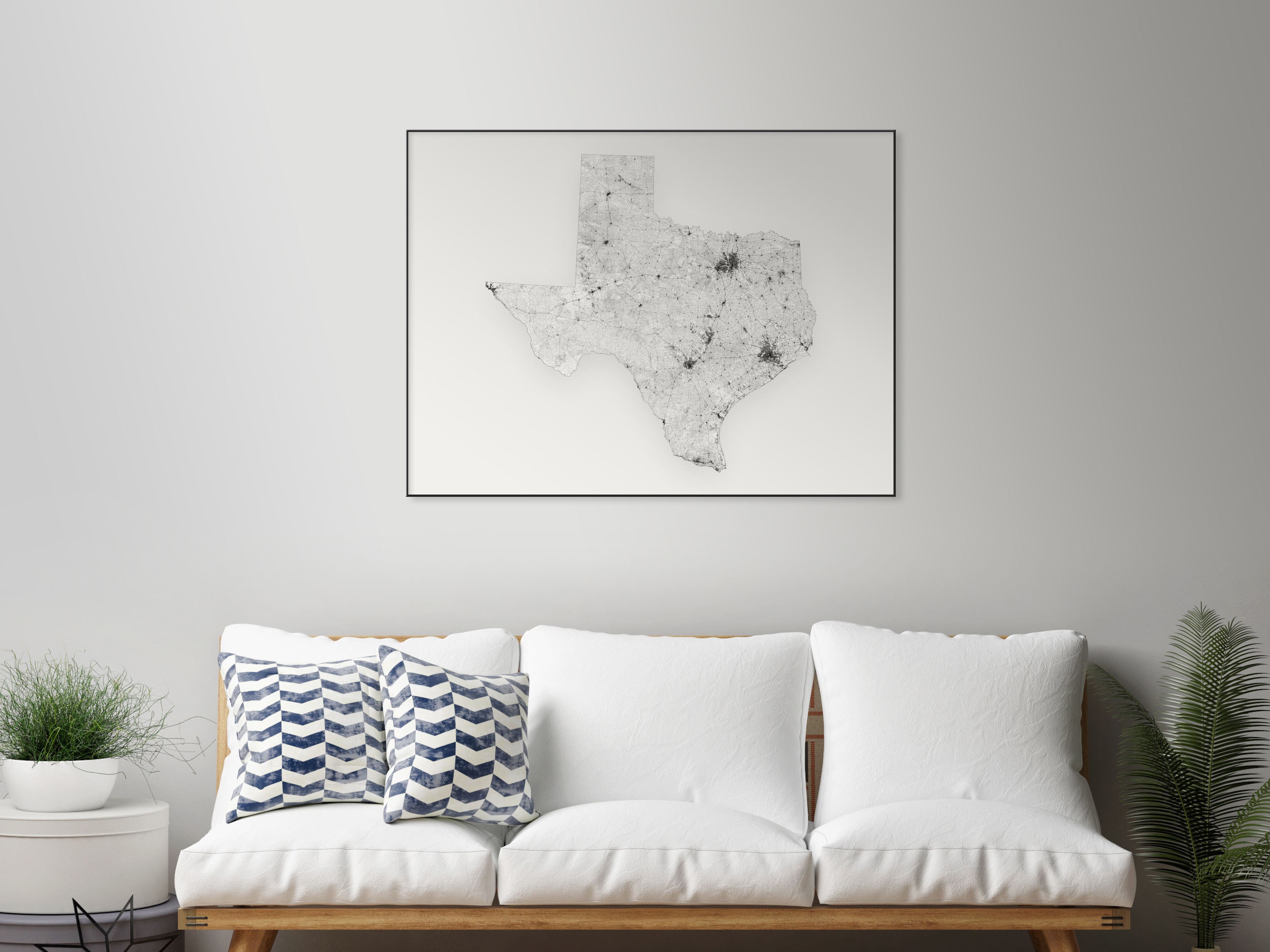 Every Road in Texas Map Big Poster Printable Digital | Etsy