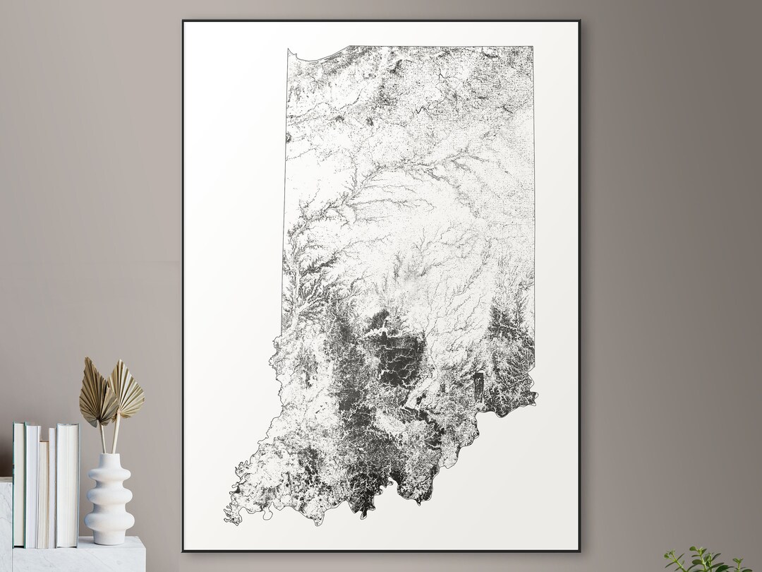 Forests of Indiana Map - Big Poster, Printable Digital Download ...