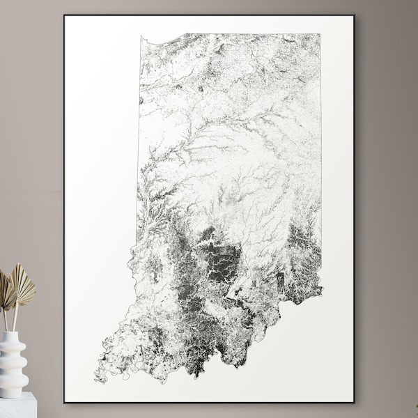 Indiana Map - Etsy