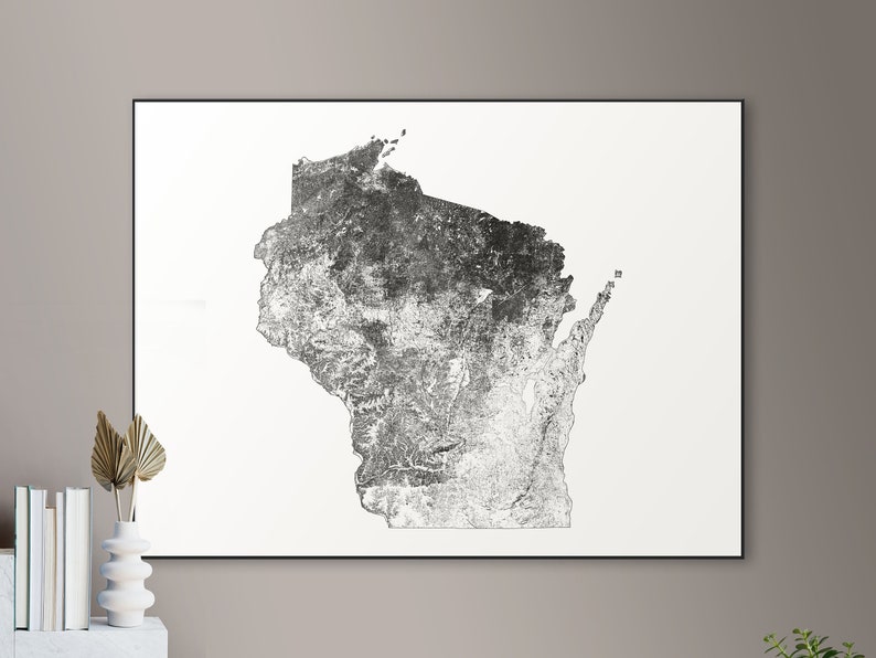 Forests of Wisconsin Map Big Poster Printable Digital | Etsy