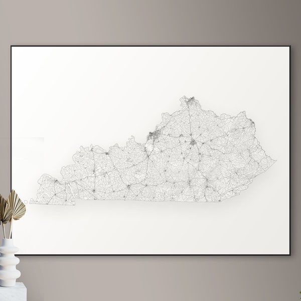 Kentucky Map Printable - Etsy