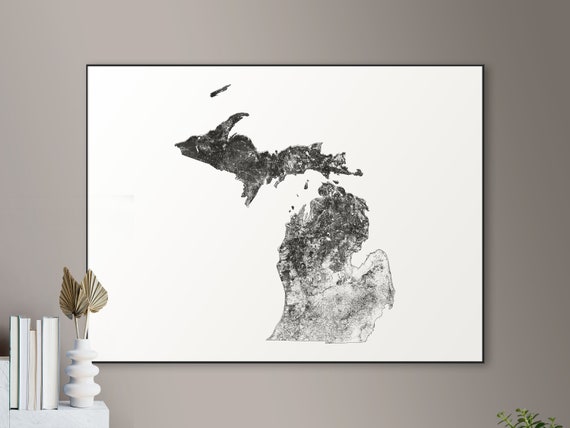 Forests of Michigan Map Big Poster Printable Digital - Etsy