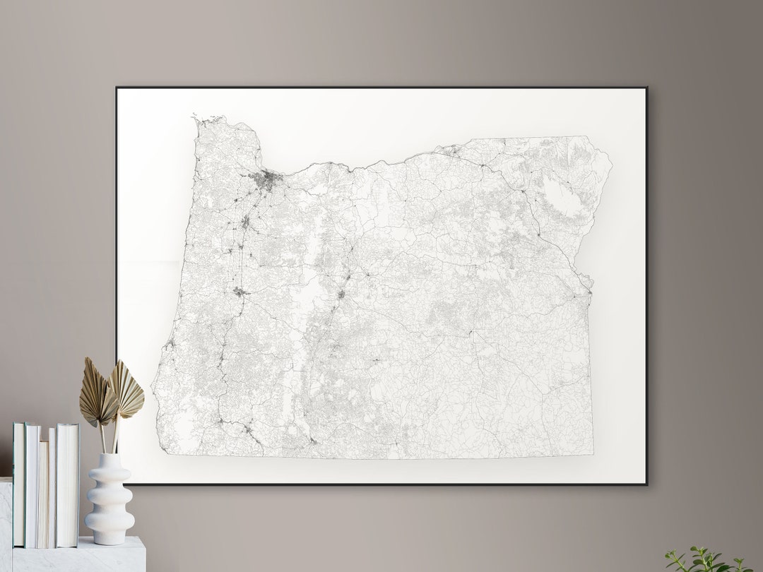 Every Road in Oregon Map - Big Poster, Printable Digital Download ...