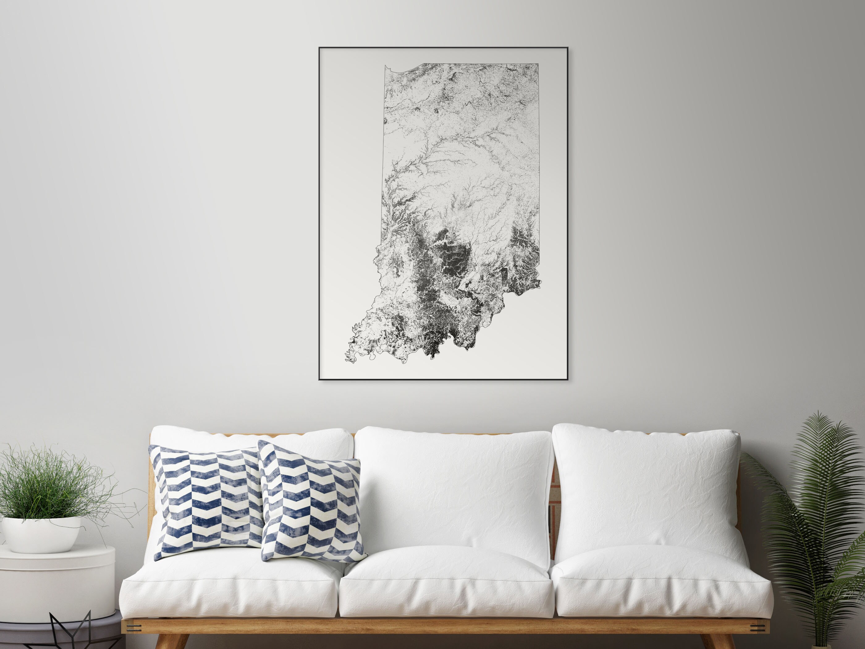 Forests of Indiana Map Big Poster Printable Digital - Etsy