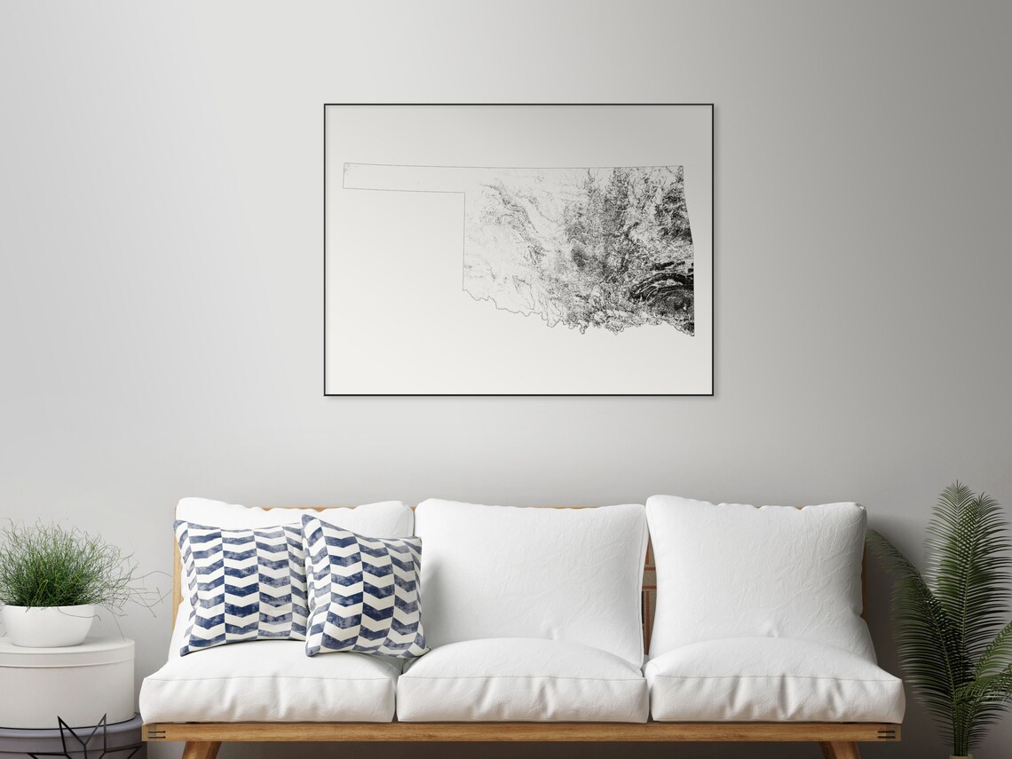 Forests of Oklahoma Map - Big Poster, Printable Digital Download ...