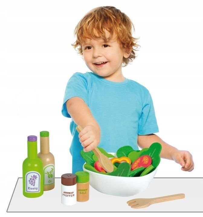 Wooden Salad Vegetables Set With a Bowl Play Food - Etsy