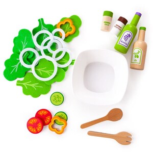 Wooden Salad Vegetables Set With a Bowl Play Food - Etsy