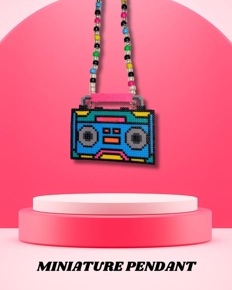Retro Radio Custom Rave Perler Necklace – Normal & Miniature Sizes - Etsy