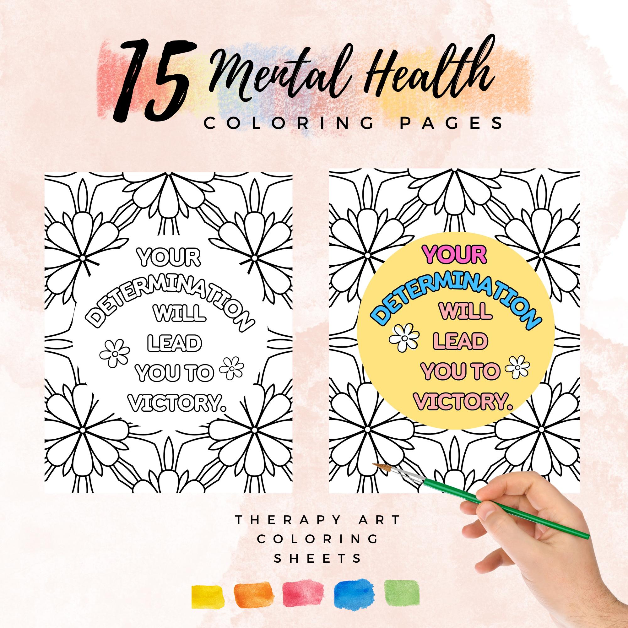 15 Mental Health Coloring Pages | Anxiety Relief Activity | Coloring ...