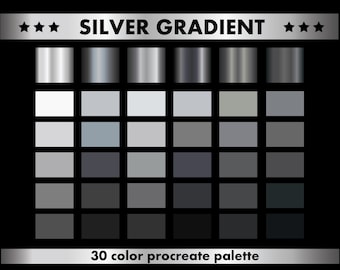 Procreate Color Palette,metallic Gradients,gold, Rose Gold,silver 30 ...