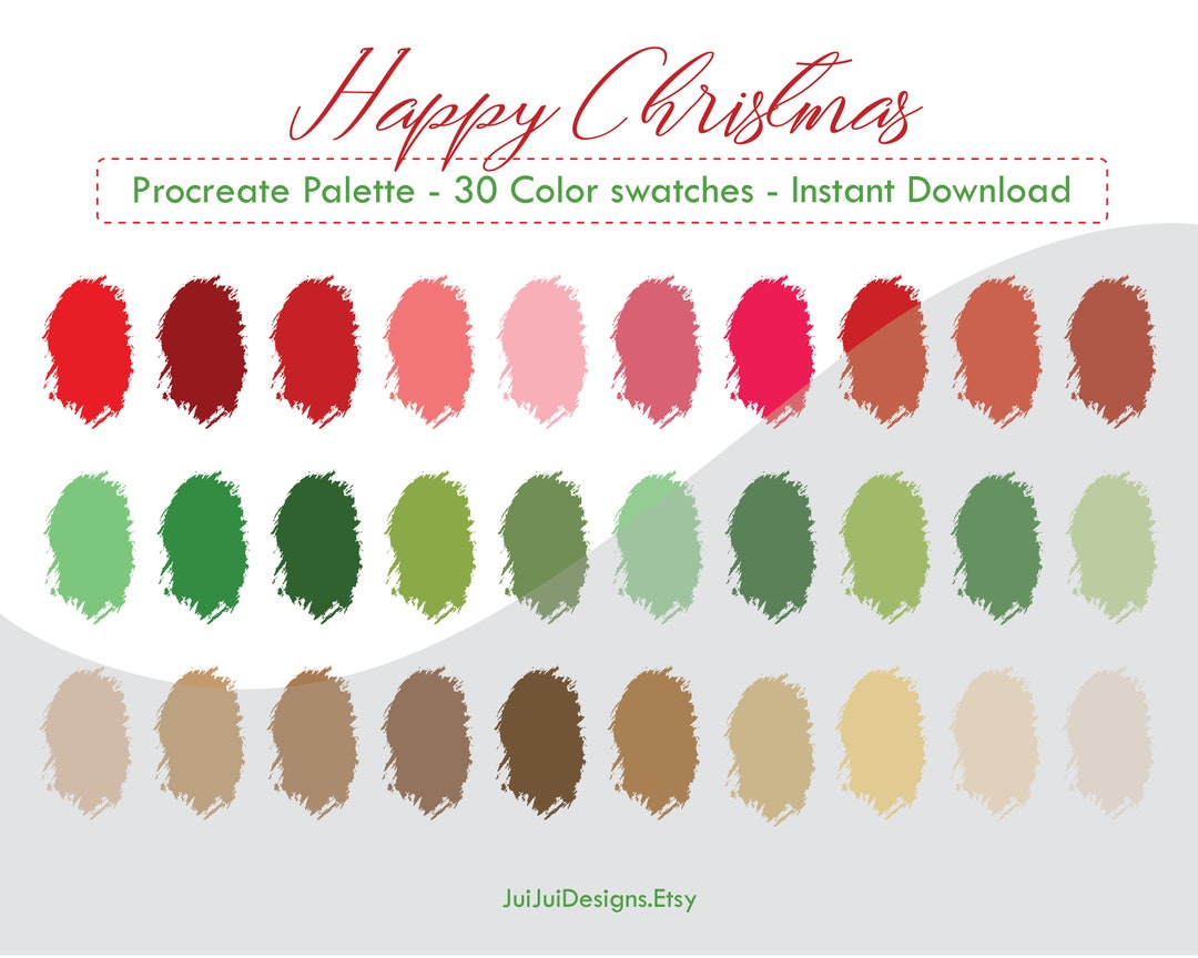Procreate Color Palette | Color Swatches | Happy Chirtsmas | Chritsmas ...